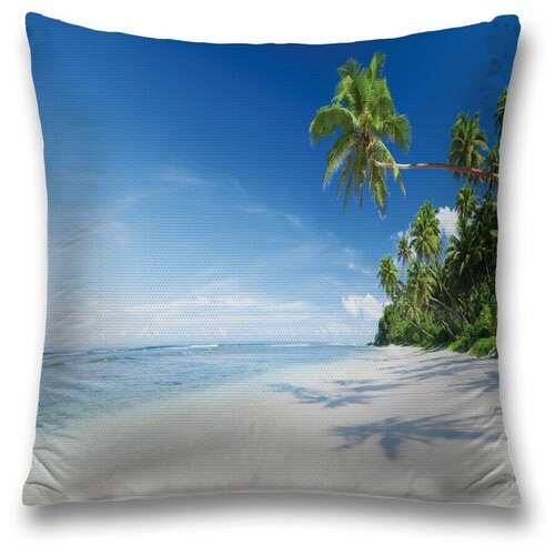 Наволочка декоративная на молнии, чехол на подушку JoyArty "Белеющий пляж" 45х45 см