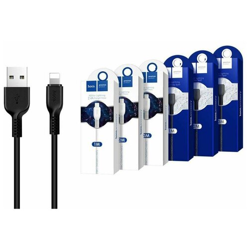 Кабель USB - Lightning HOCO X20, 2,4A черный 2м