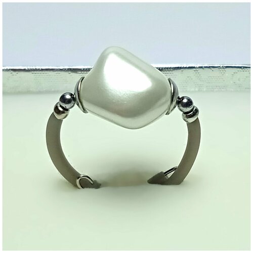 Кольцо помолвочное AV Jewelry, жемчуг культивированный, безразмерное, белый