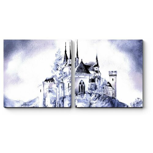 Модульная картина Фантастический сказочный замок150x75
