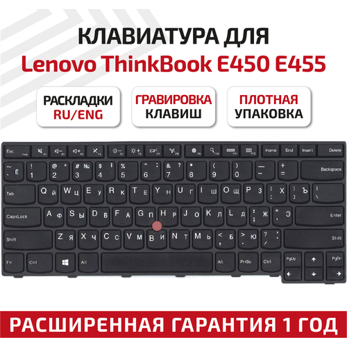 Клавиатура (keyboard) PK130TR1A00 для ноутбука Lenovo ThinkPad Edge E450, E455, E450C, E460, E465, черная