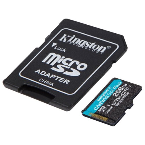 Комплект 5 штук, Карта памяти Kingston Canvas Go! Plus microSDXC UHS-I Cl10+ад (SDCG3/256Gb)