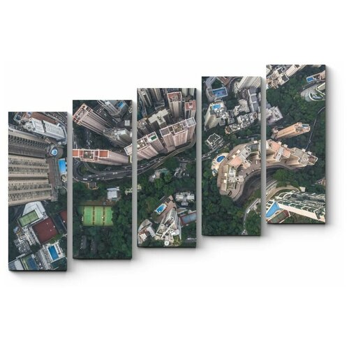 Модульная картина Гонконг с высоты птичьего полета100x70