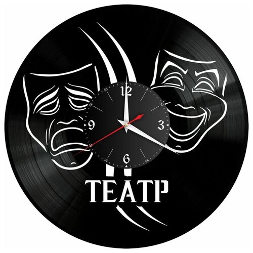 Часы из винила Redlaser "Театр, маски" VW-10599