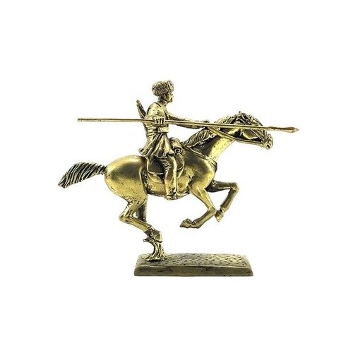 Бронзовая статуэтка Рядовой 1-го уральского казачьего полка в черкеске с пикой на коне