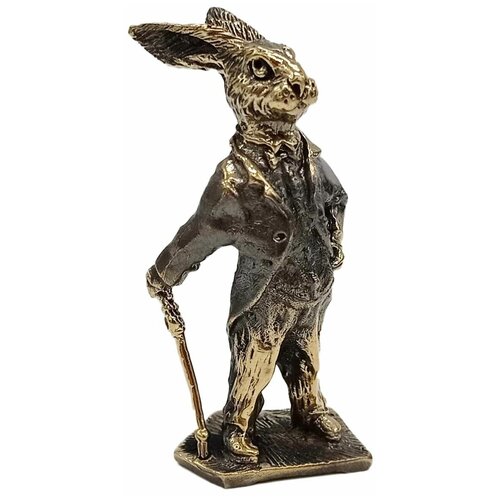 Статуэтка Кролик с тростью 5,5 см бронза