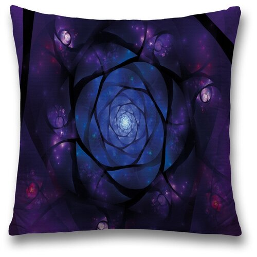 Наволочка декоративная на молнии, чехол на подушку JoyArty "Фиолетовая роза" 45х45 см