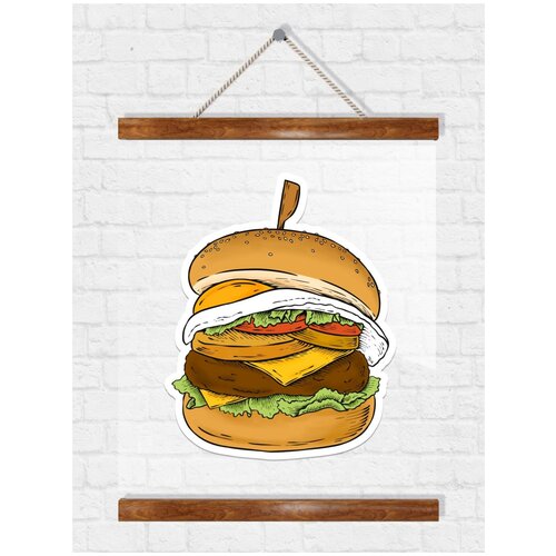 Постер / Плакат / Картина Прозрачный постер - Большой гамбургер 50x70