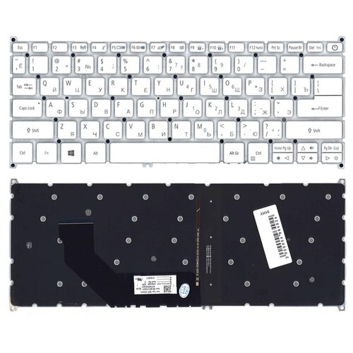 Клавиатура (keyboard) 6B. GKBN5.001 для ноутбука Acer Swift 3 SF314-41, SF314-52G, SF314-53G, Swift 5 SF514-51, Aspire S13, S5-371, белая с подсветкой