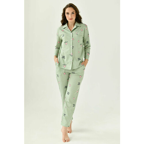 Пижама  Оптима Трикотаж, размер 48, зеленый