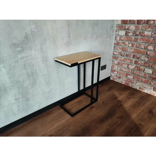 Придвижной столик из массива дерева и металла в стиле Лофт бренда IN_DA_LOFT 50*31*70(В) см