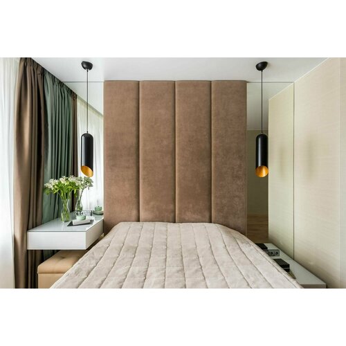 Стеновая панель; мягкая панель; изголовье кровати 20*60 2 шт; светло-коричневый