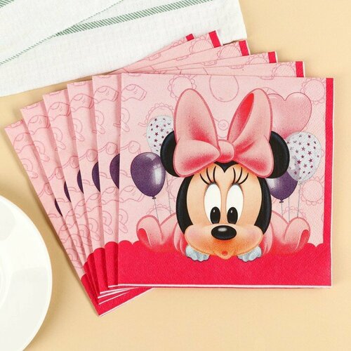 Disney Салфетки бумажные Минни Маус, 33х33 см, 20 шт, 3-х слойные