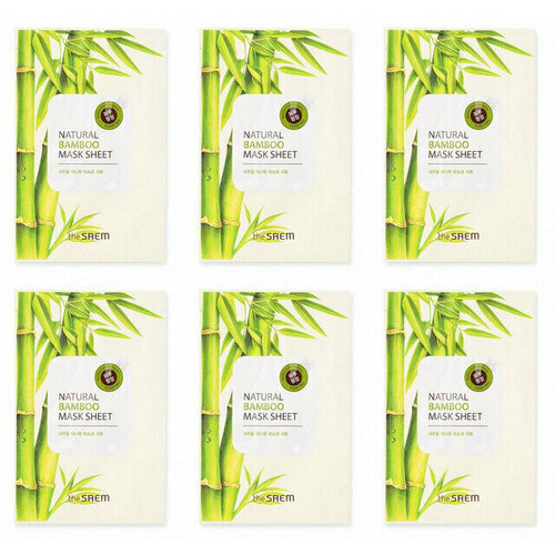 The Saem Маска на тканевой основе для лица с экстрактом бамбука (NEW)Natural Bamboo Mask Sheet 21мл 6шт