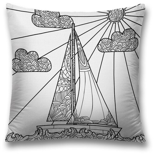 Наволочка декоративная на молнии, чехол на подушку JoyArty "Мечтательное плавание" 45х45 см