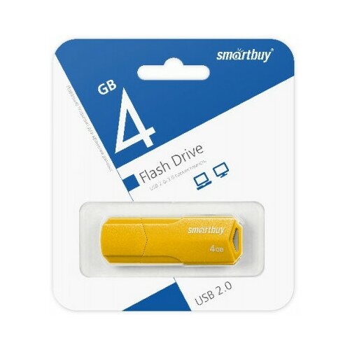 SB4GBCLU-Y, 4GB USB 2.0 CLUE series, Yelow, SmartBuy