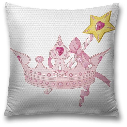 Наволочка декоративная на молнии, чехол на подушку JoyArty "Корона принцессы" 45х45 см