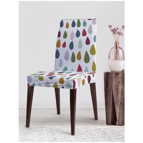 Декоративный чехол на стул JoyArty "Красочная влага" со спинкой велюровый
