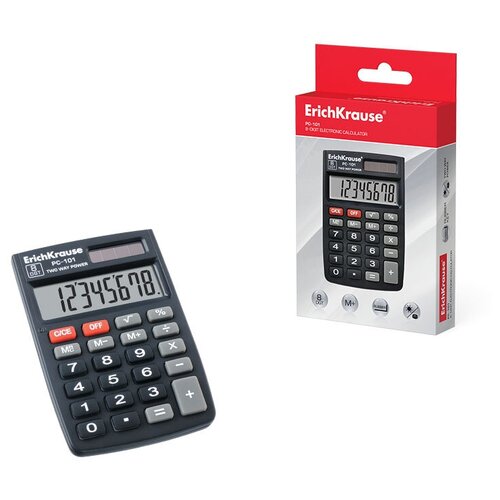 Калькулятор карманный 8-разрядов ErichKrause PC-101 (в коробке по 1 шт.)