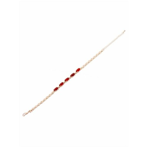 Плетеный браслет Lotus Jewelry, агат, размер 18 см, красный