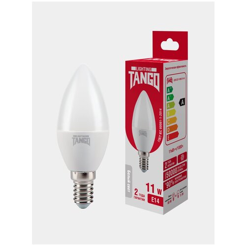 Лампочка светодиодная 11W E14 свеча 4000K 220V (TANGO LED C37-11W-E14-W) TANGO