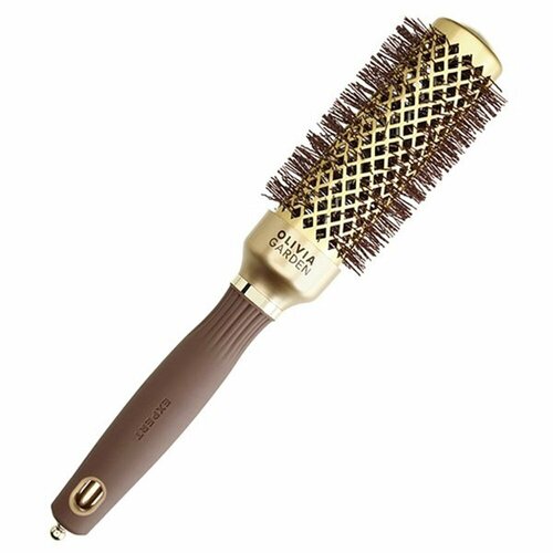 Термобрашинг для укладки волос Olivia Garden EXPERT BLOWOUT SHINE Wavy Bristles Gold&Brown