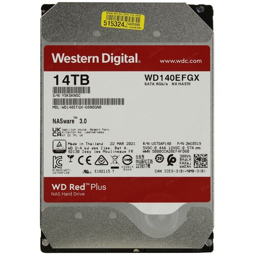 Жесткий диск WD Red Plus WD140EFGX 14Tb ( Western Digital )