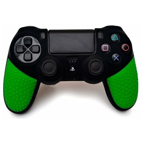 Защитный силиконовый чехол Controller Silicon Case (Non-Slip) для геймпада Sony Dualshock 4 Wireless Controller Черный/Зеленый (PS4)