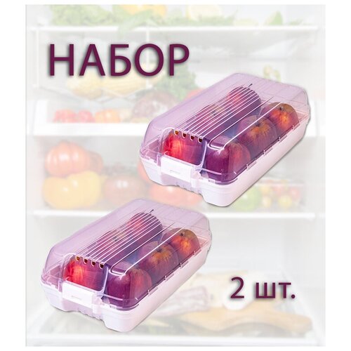 Контейнер-органайзер для холодильника / Набор 2 шт. / DD Style / 32,3х18,3х10,3 см.