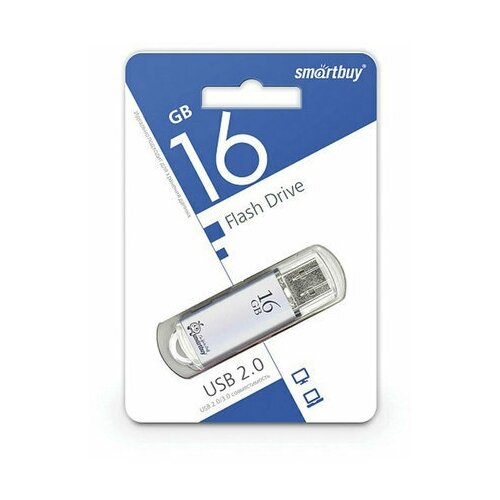 Флеш-диск 16 GB, комплект 50 шт, SMARTBUY V-Cut, USB 2.0, металлический корпус, серебристый, SB16GBVC-S