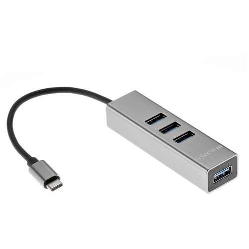 Telecom кабели Переходник USB 3.1 Type-C -->4 USB3.0, Aluminum Shell, 0.2м 7958820049095