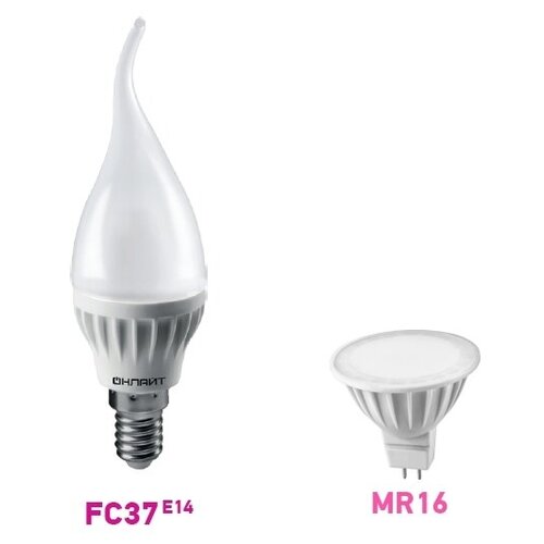 Лампа светодиодная 71 637 OLL-MR16-5-230-3K-GU5.3 5Вт 3000К тепл. бел. GU5.3 350лм 176-264В онлайт 71637 (5шт. в упак.)