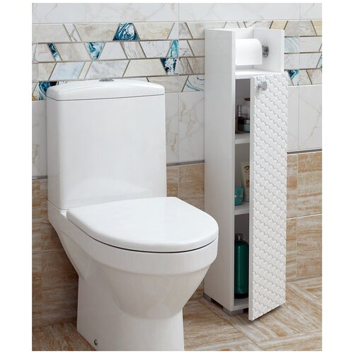 Шкафы для ванной комнаты, REGENT style, ПШСоната 1 дверь, белый, правый, 95*20*19