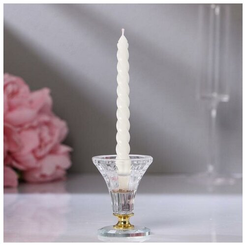 Набор свечей витых, 1,5х 15 см, 3 штуки, белый блистер