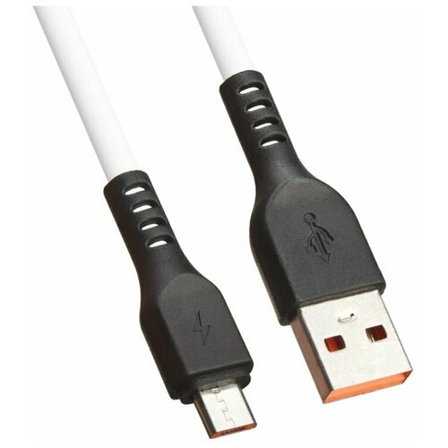 USB кабель "LP" Micro USB "Extra" TPE (белый/коробка)