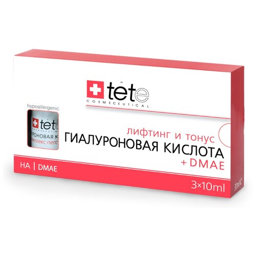 TETE Гиалуроновая кислота с дмаэ (Hyaluronic Acid + DMAE), 3 х 10 мл