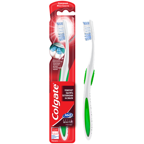 Зубная щетка средней жесткости Optic White 360 Colgate