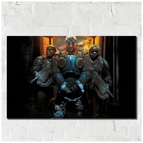 Картина интерьерная на дереве, рисунок игра Gears of War Judgement - 11654