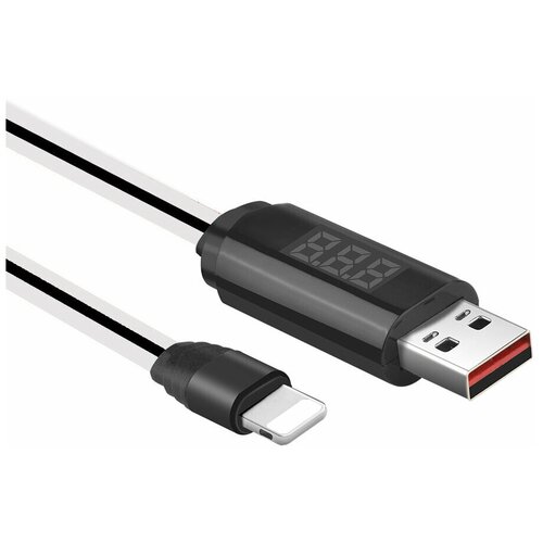 Кабель USB Lightning 8Pin HOCO U29 LED 1м белый