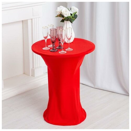 Чехол на стол, цв. красный, 60*120 см, 100% эластан