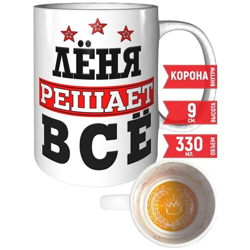 Кружка Лёня решает всё - на день рождения с пожеланиями.