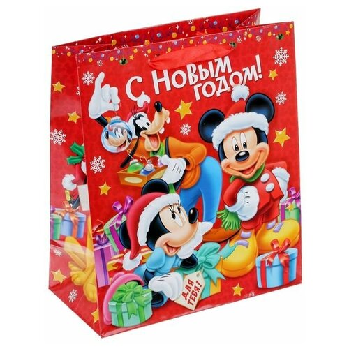 Пакет подарочный ламинированный «С Новым Годом!», Микки Маус и его друзья, 23 х 27 х 8 см