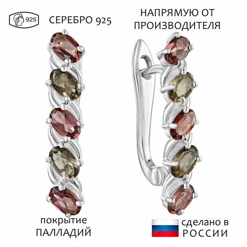 Серьги Lazurit Online, серебро, 925 проба, гранат, красный