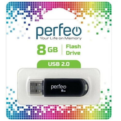 USB Флеш-накопитель USB накопитель Perfeo 8GB C03 Black