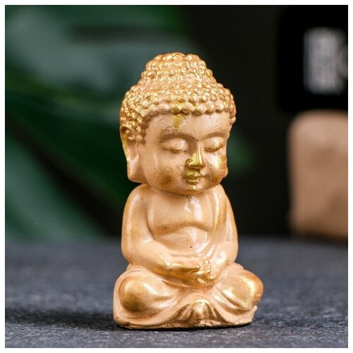 Хорошие сувениры Фигура "Будда" песочное золото, 7см