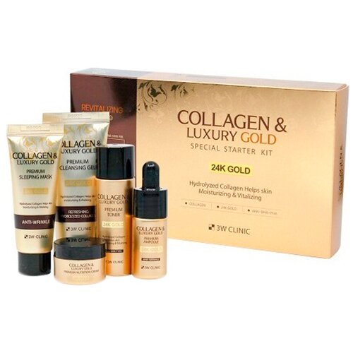 Набор уходовой косметики с коллагеном и золотом 3W Clinic Collagen & Luxury Gold Special Starter Kit