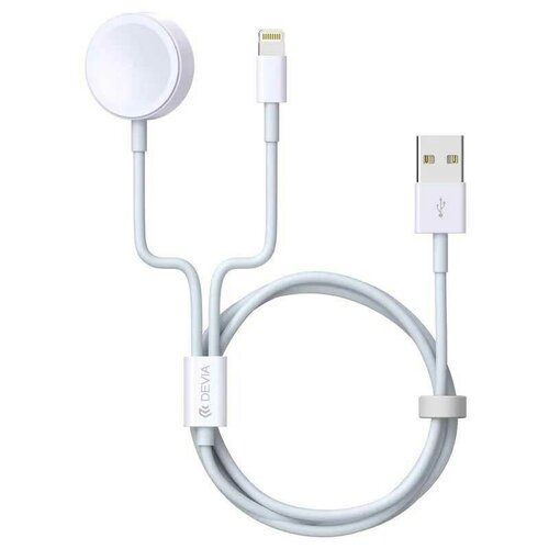 Кабель Devia Smart series 2 In 1 Apple watch Charging Cable - White, Белый