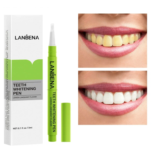 Карандаш отбеливающий со вкусом лимона и мяты Lanbena TEETH WHITENING PEN