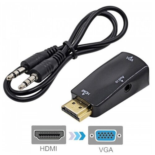 Видео-переходник/конвертер/преобразователь/компактный видео-аудио переходник HDMI-VGA+ jack 3.5, AVW20