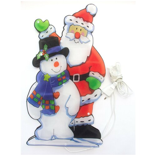Гирлянда (Панно светодиодное Дед Мороз и снеговик) 44x24 см